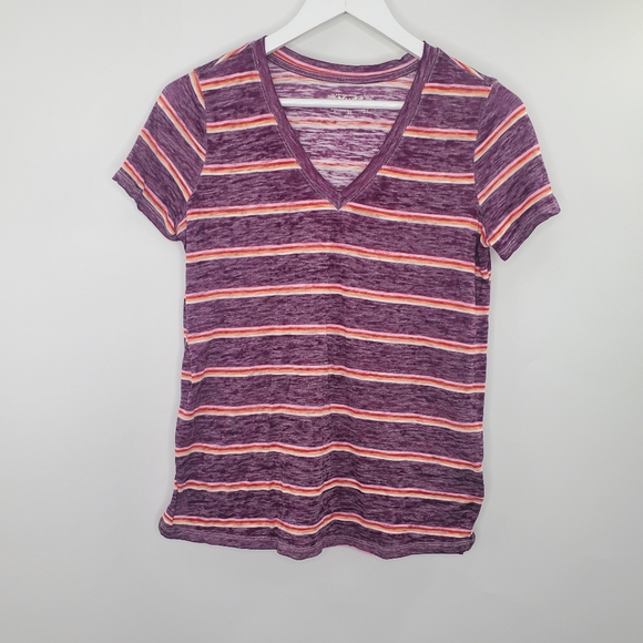 Mudd | Tops | Mudd Roadtrip Purple Striped Baby Tee V Neck Burnout Y2k ...